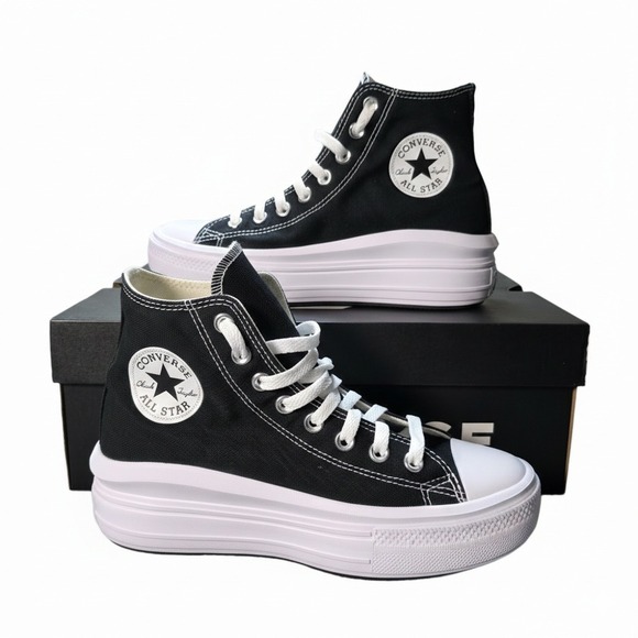 Converse | Shoes | Converse Chuck Taylor All Star Move Hi Black ...